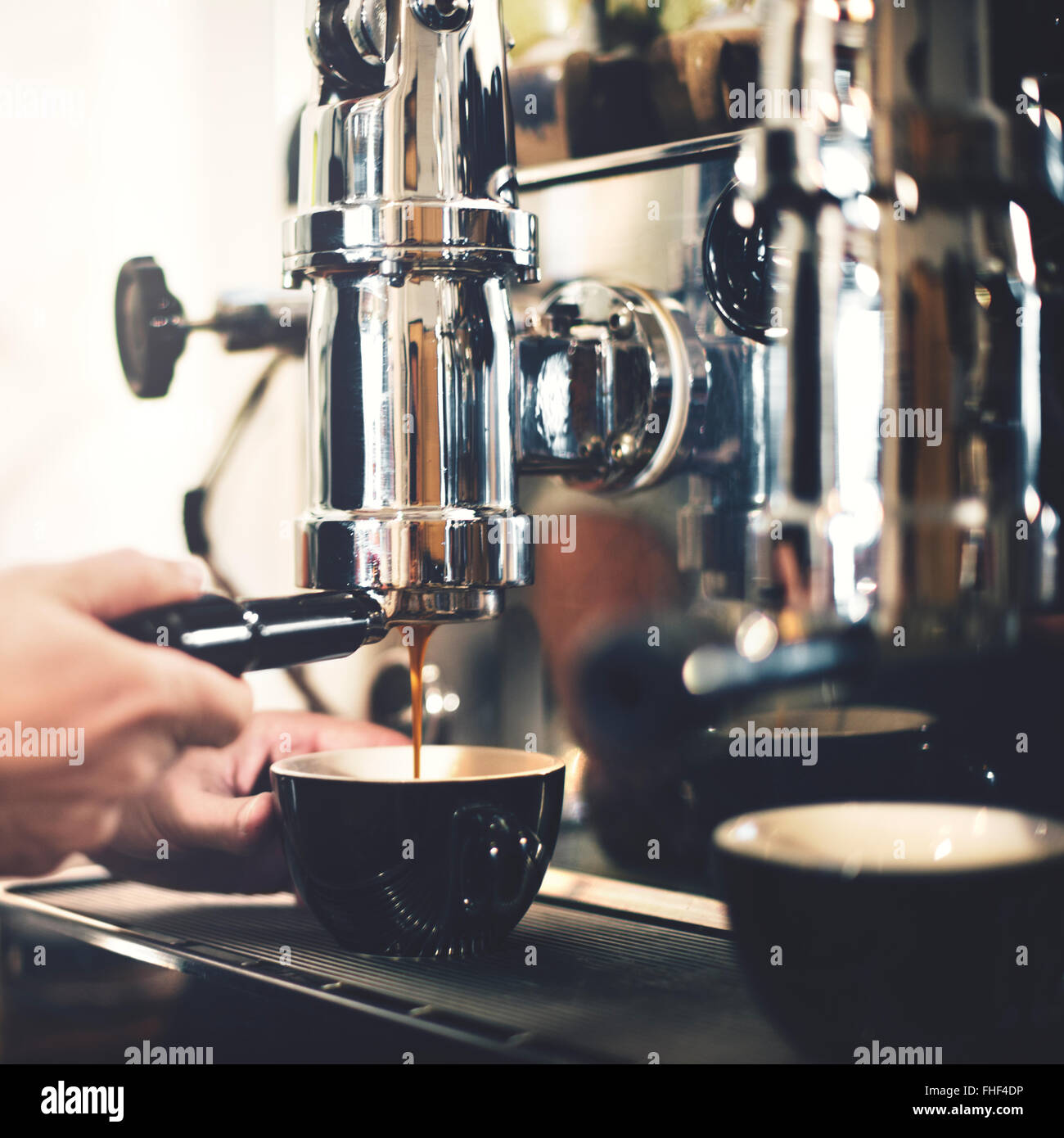 Barista Cafe Making Coffee Preparation Service Concept Stock Photo - Alamy