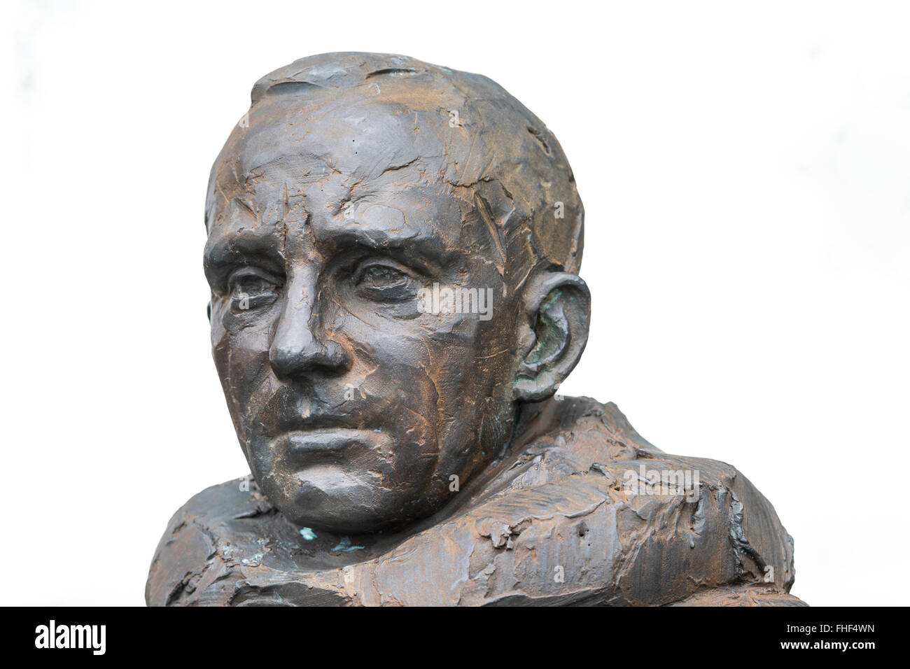 Sculpture of polar explorer Oscar Wisting, member of the Norwegian ...