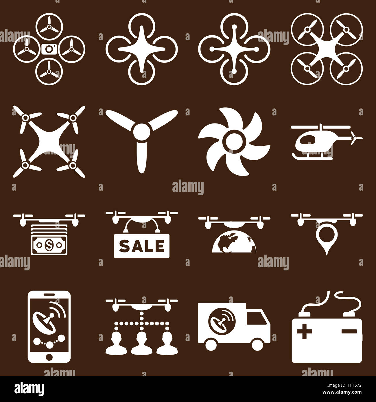 Drone service icon set Stock Photo - Alamy