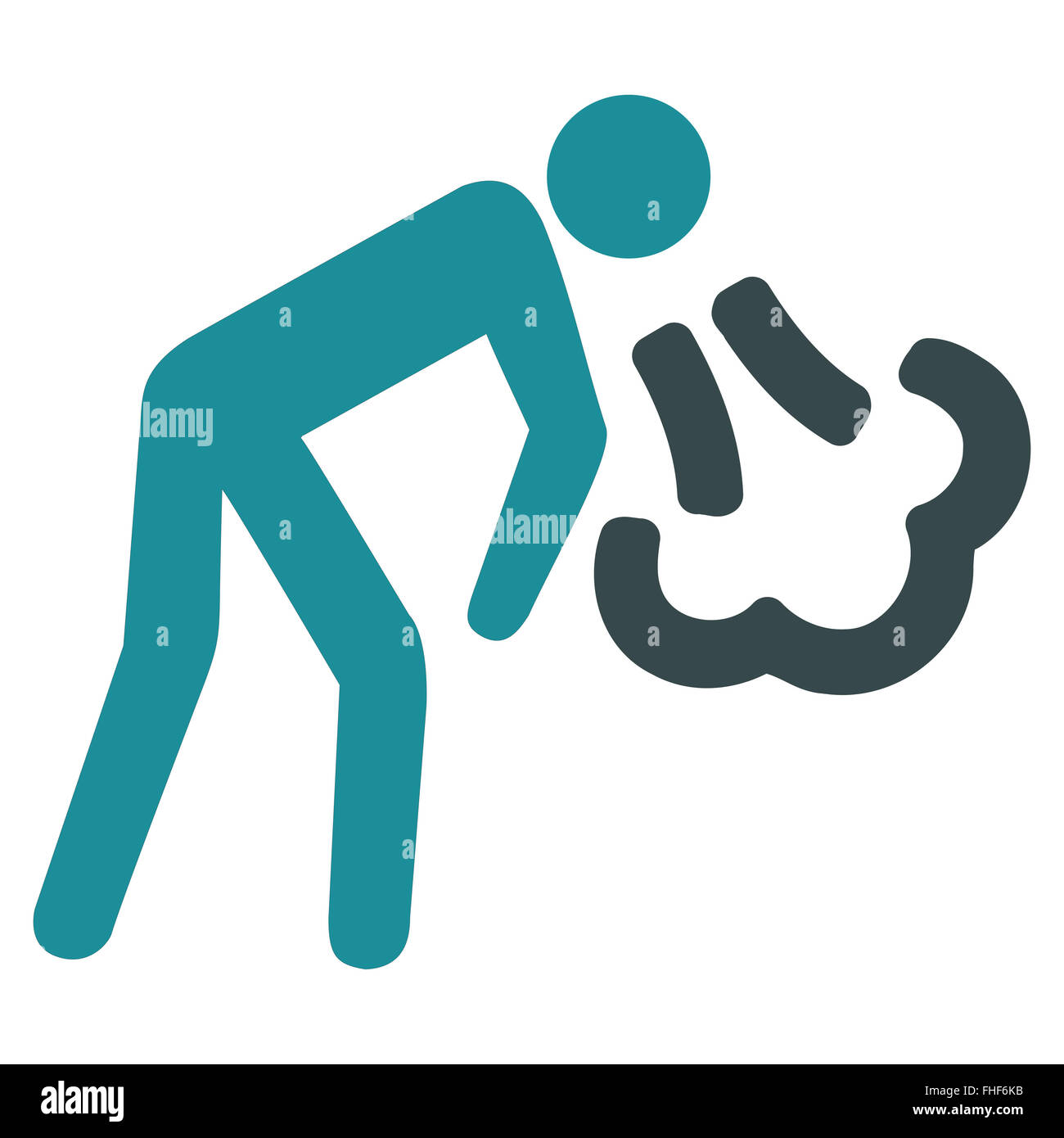 Vomiting Flat Icon Stock Photo - Alamy