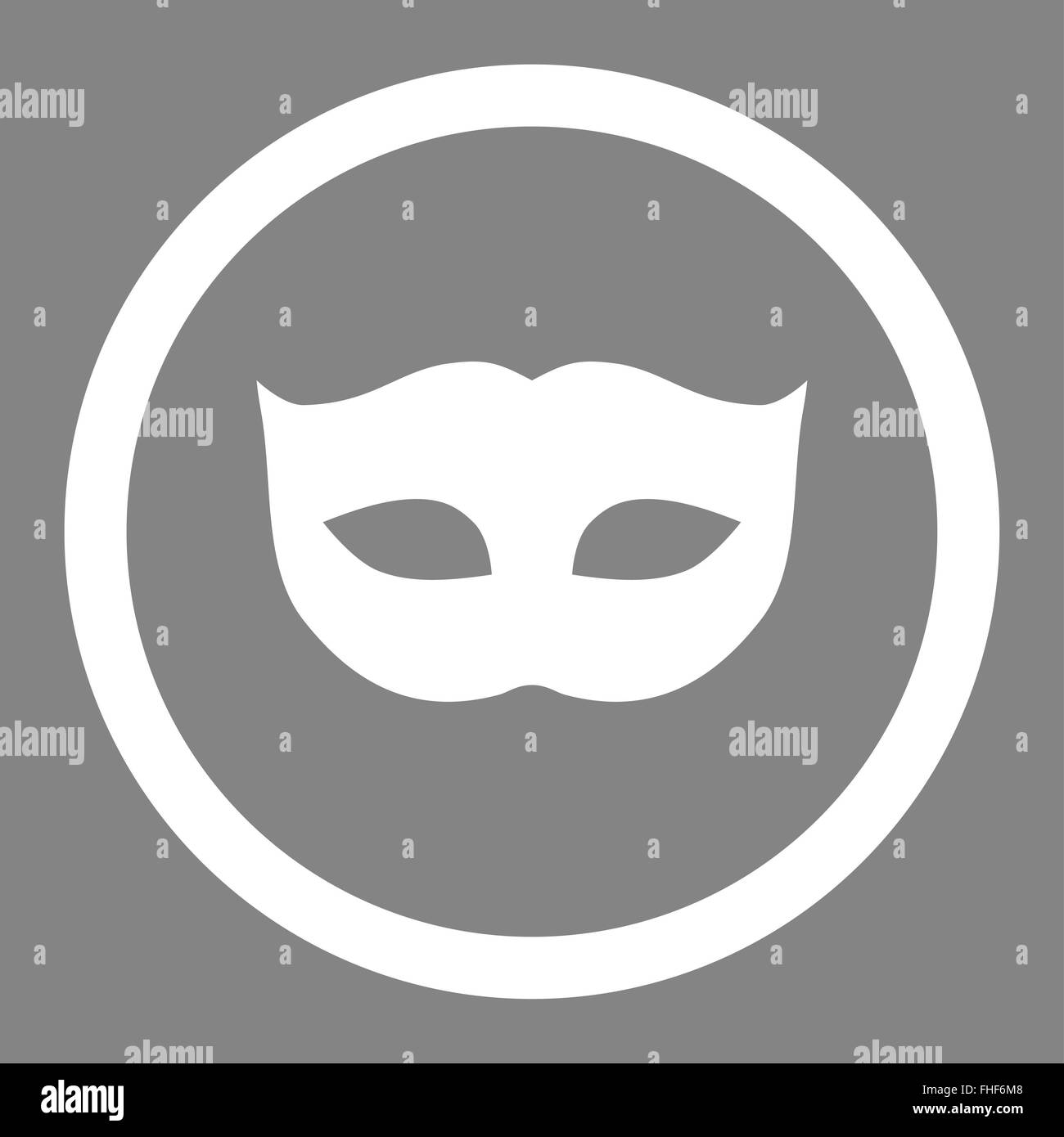 Privacy Mask flat white color rounded raster icon Stock Photo - Alamy