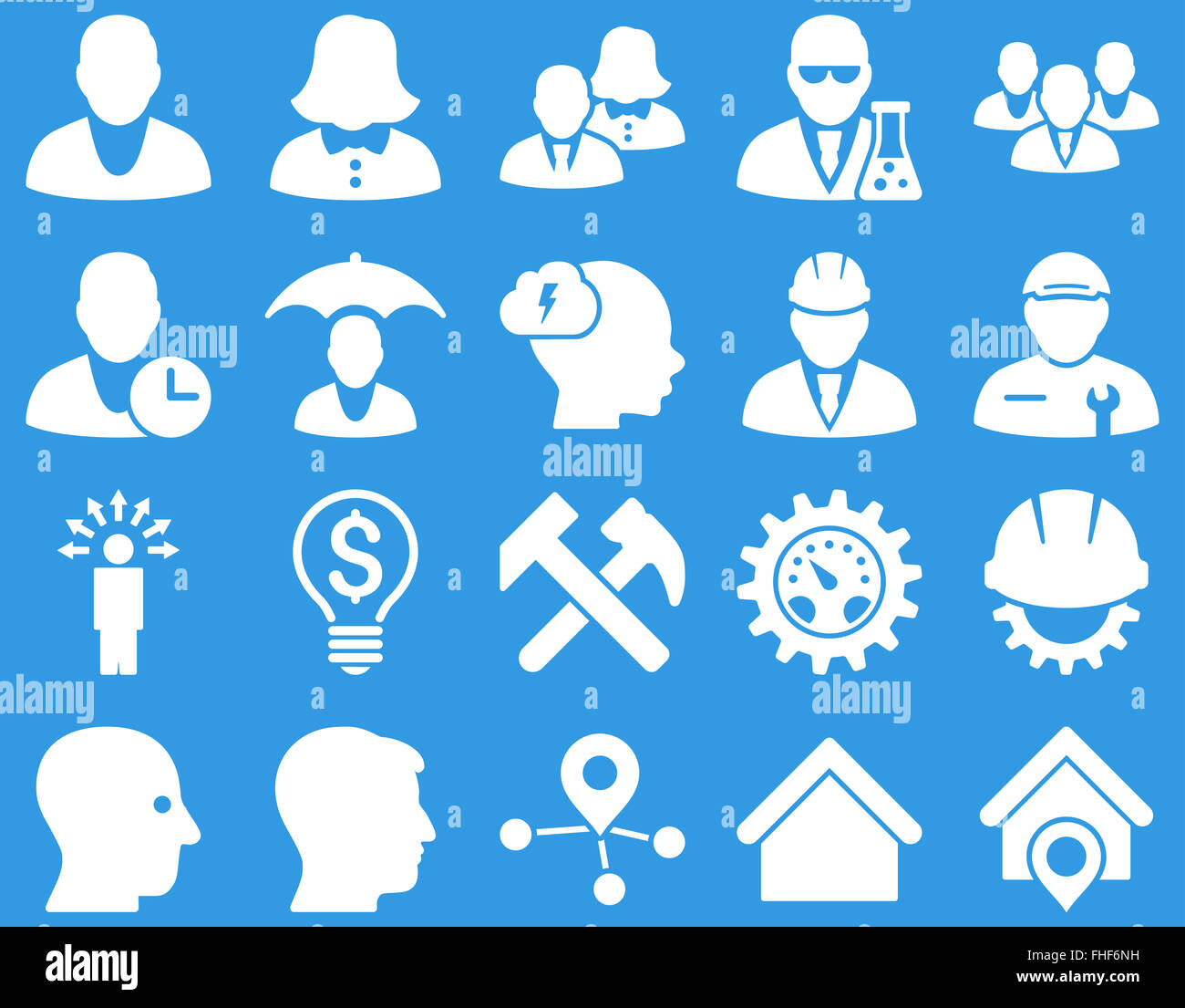 Client and business icon set Stock Photo - Alamy