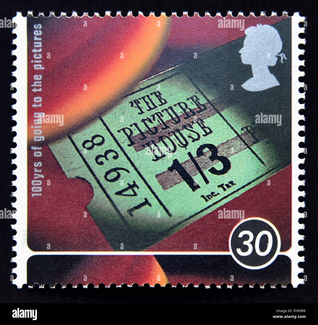 Postage stamp. Great Britain. Queen Elizabeth II. 1996. Centenary of ...