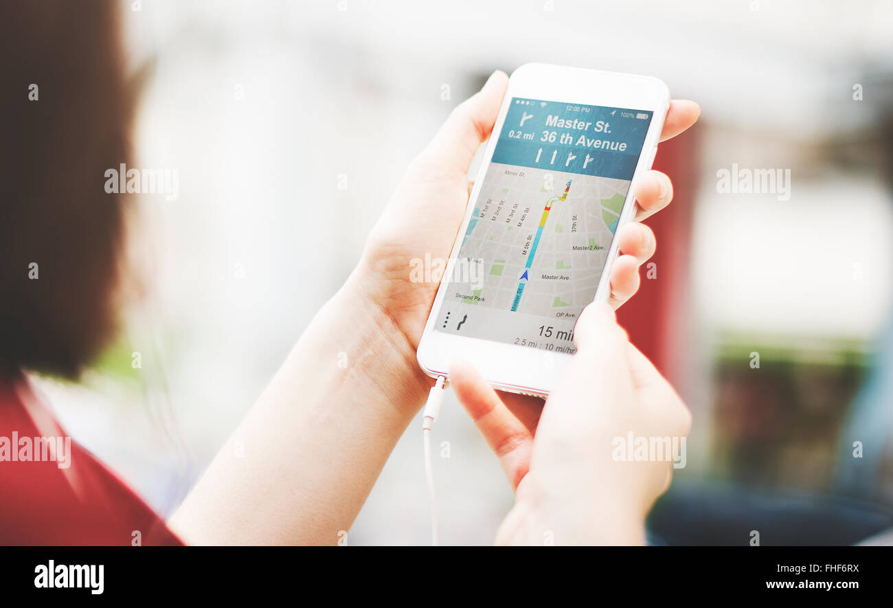 Connection Map Navigation Direction Concept Stock Photo - Alamy