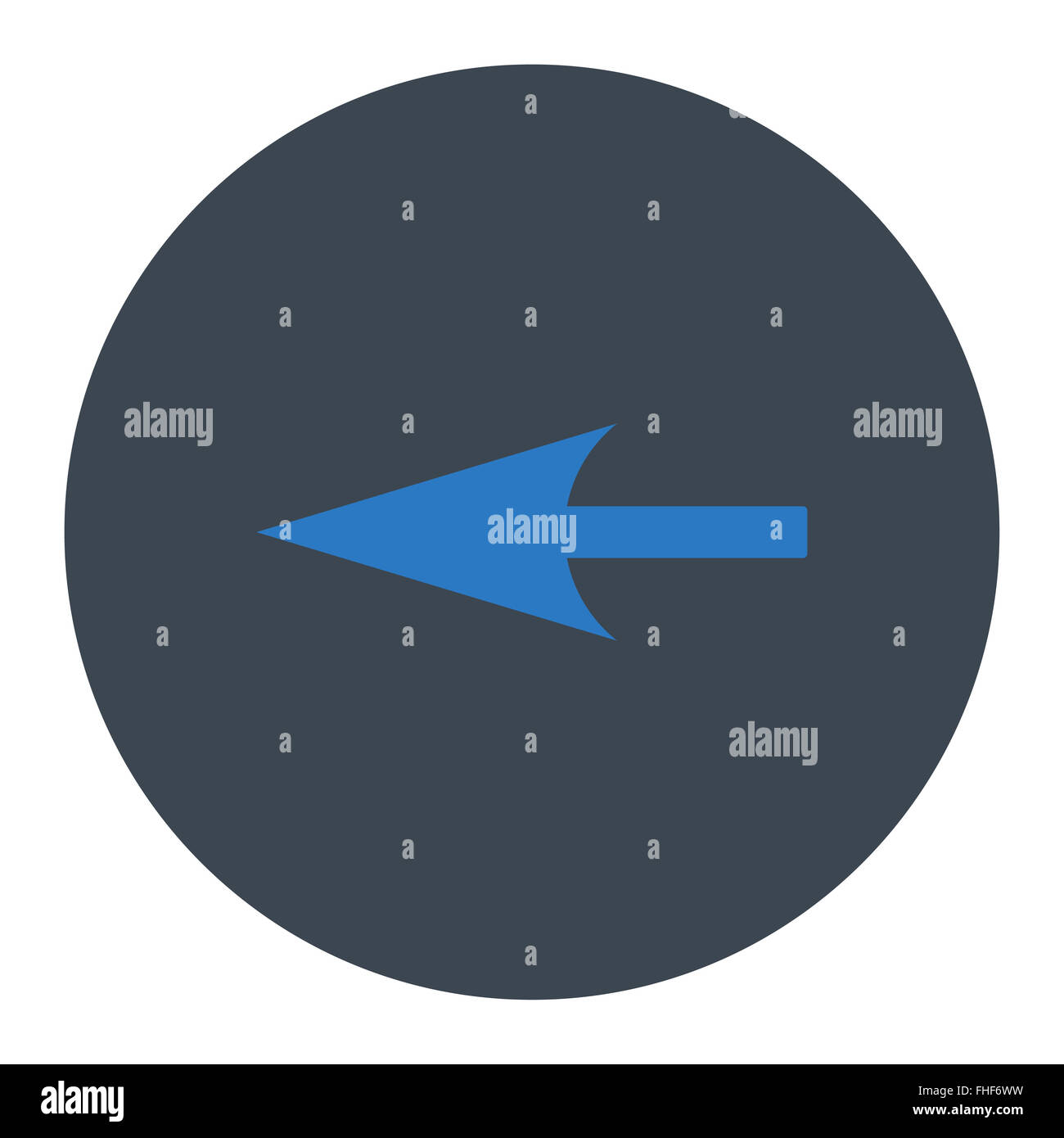Sharp Left Arrow flat smooth blue colors round button Stock Photo - Alamy