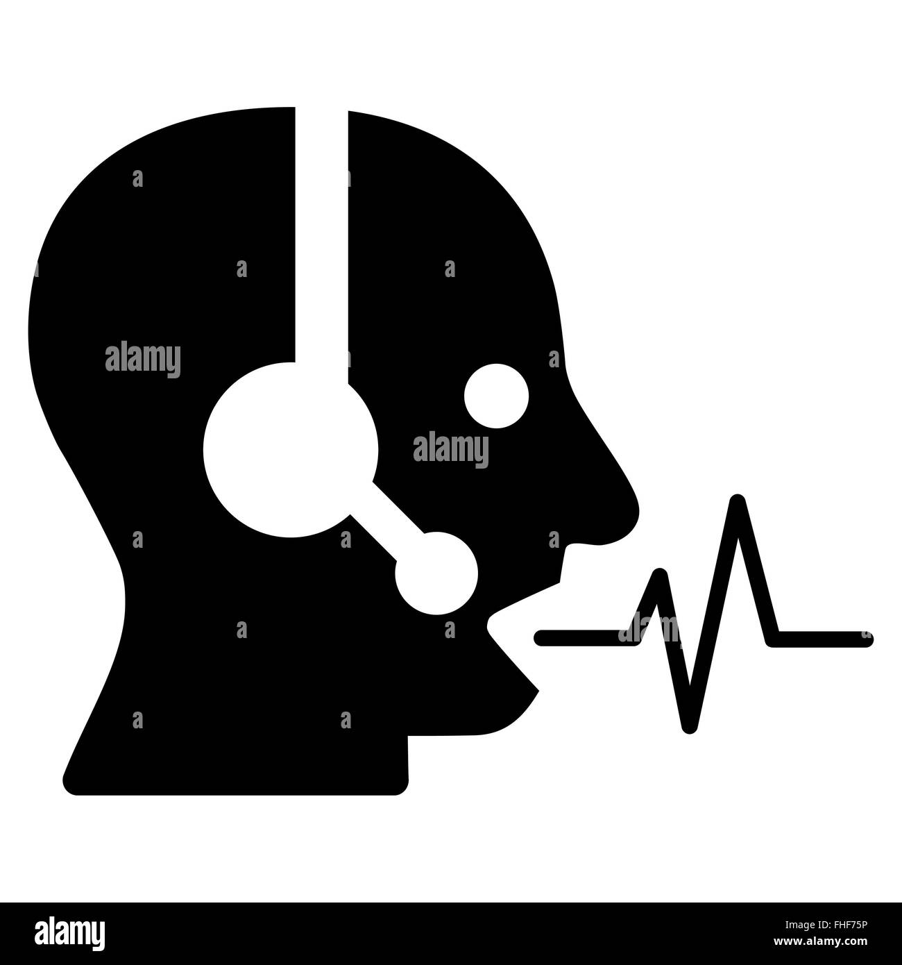 Operator Signal Flat Icon Stock Photo - Alamy