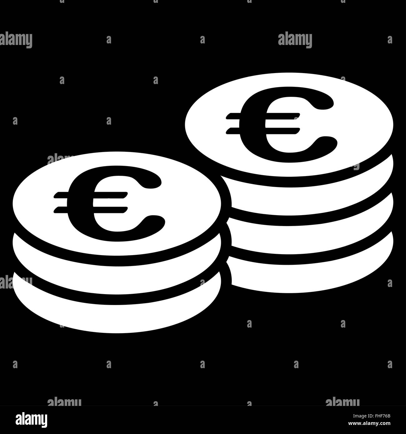 Stacks euro coins money Black and White Stock Photos & Images - Alamy