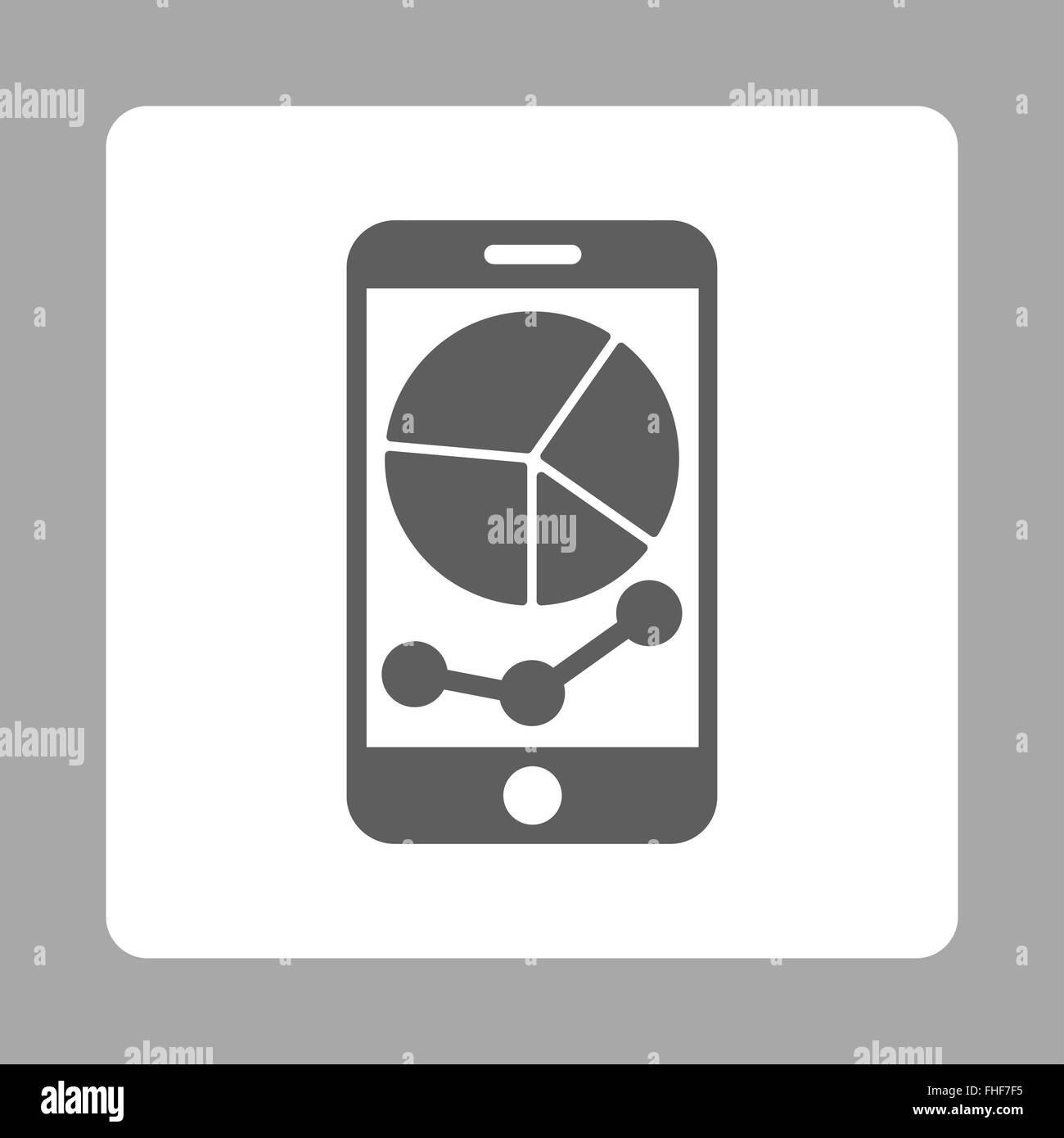 Mobile Graphs Icon Stock Photo - Alamy