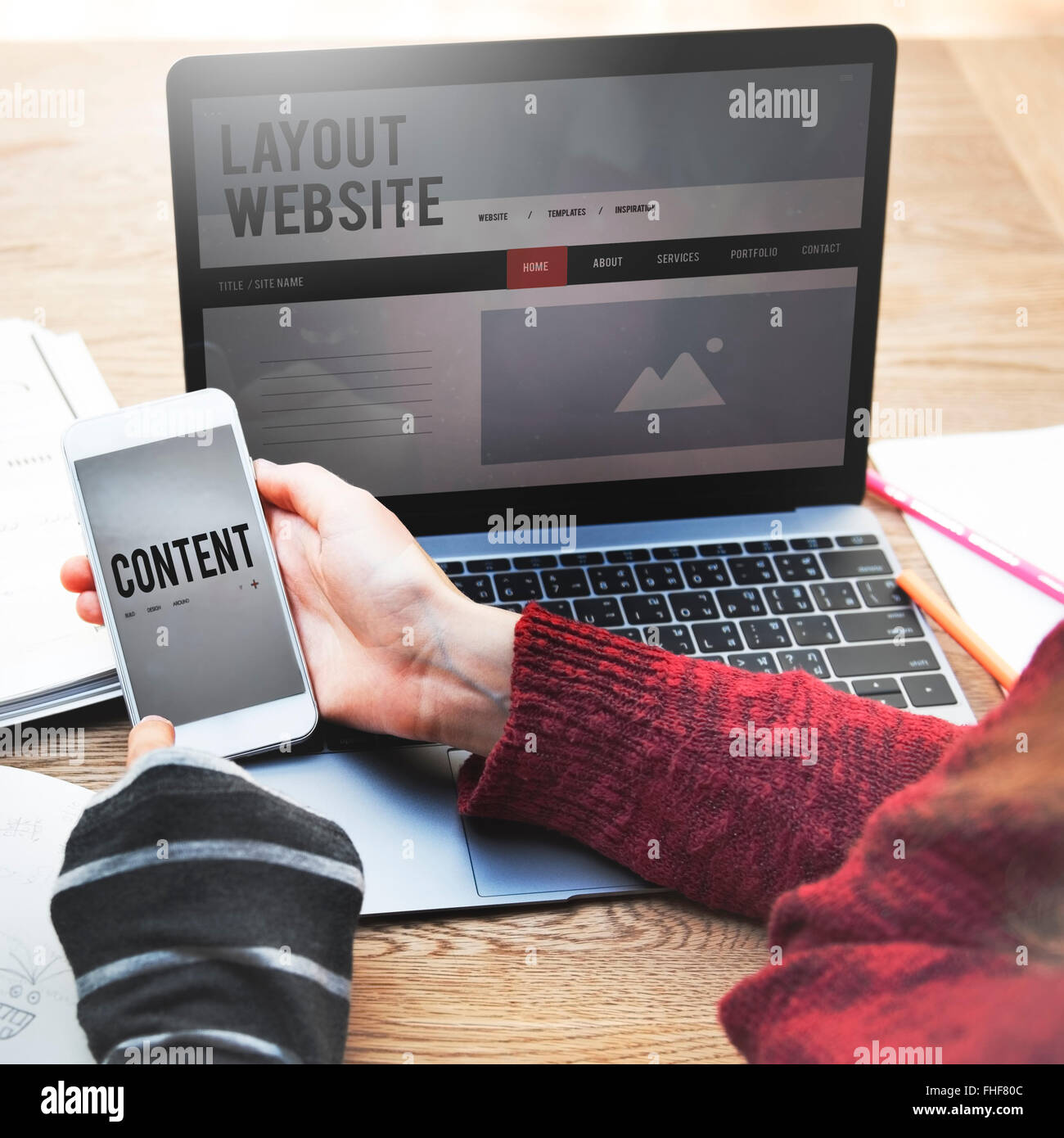 Web Design Laptop Programming Ideas Interface Concept Stock Photo - Alamy