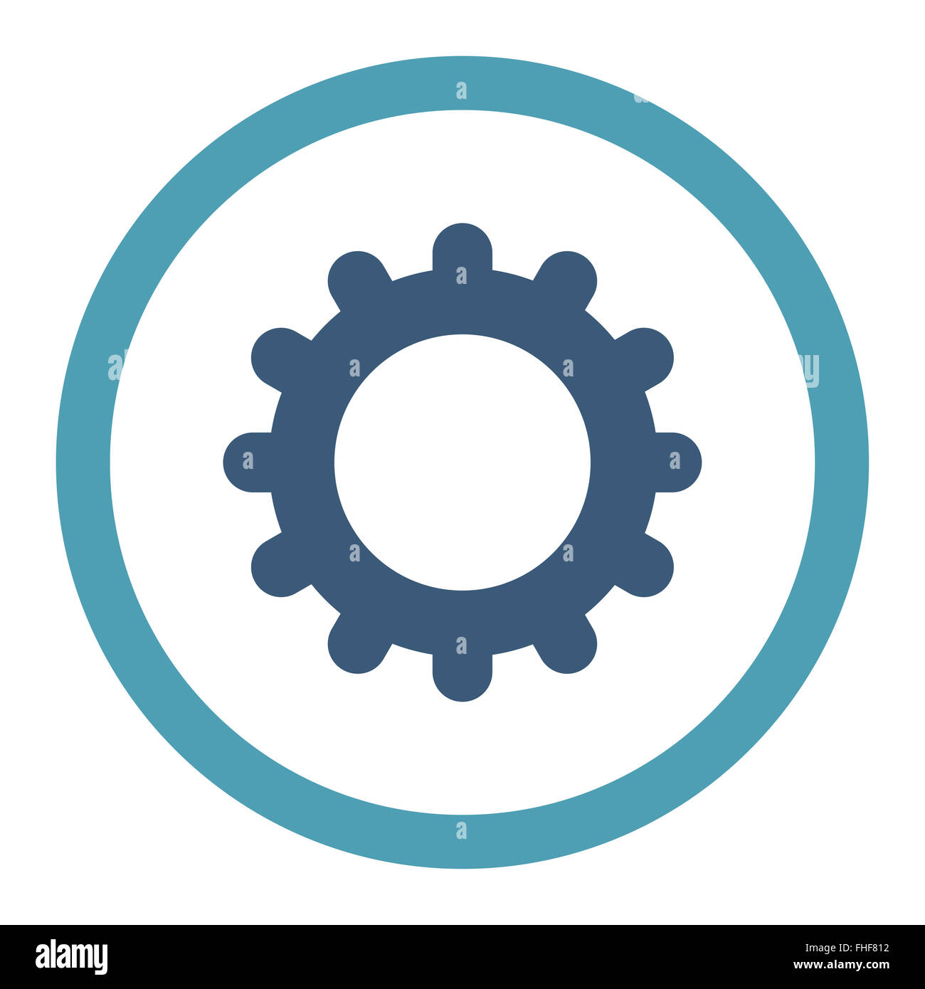 Gear flat cyan and blue colors rounded vector icon Stock Photo - Alamy
