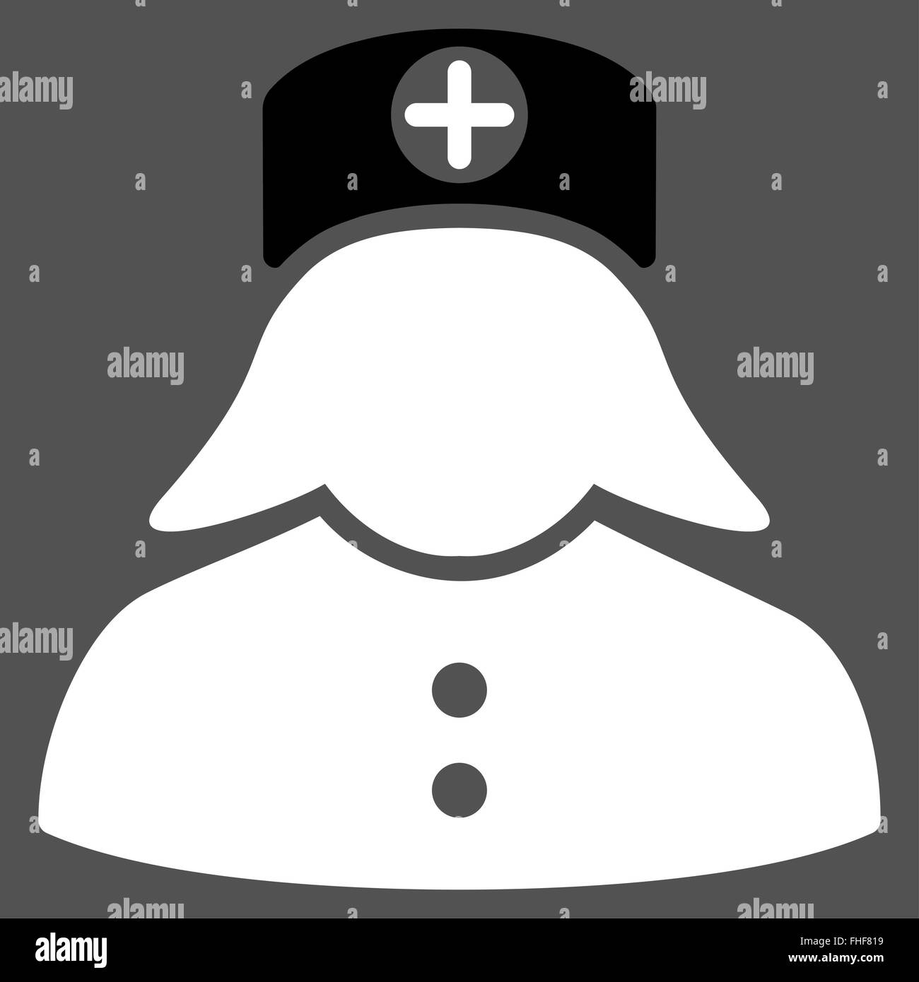 Medical doctor profile icon female Black and White Stock Photos ...