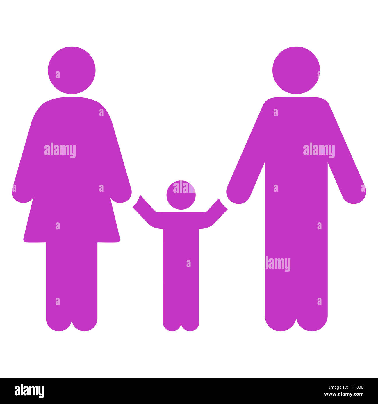 Parents And Child Flat Icon Stock Photo - Alamy