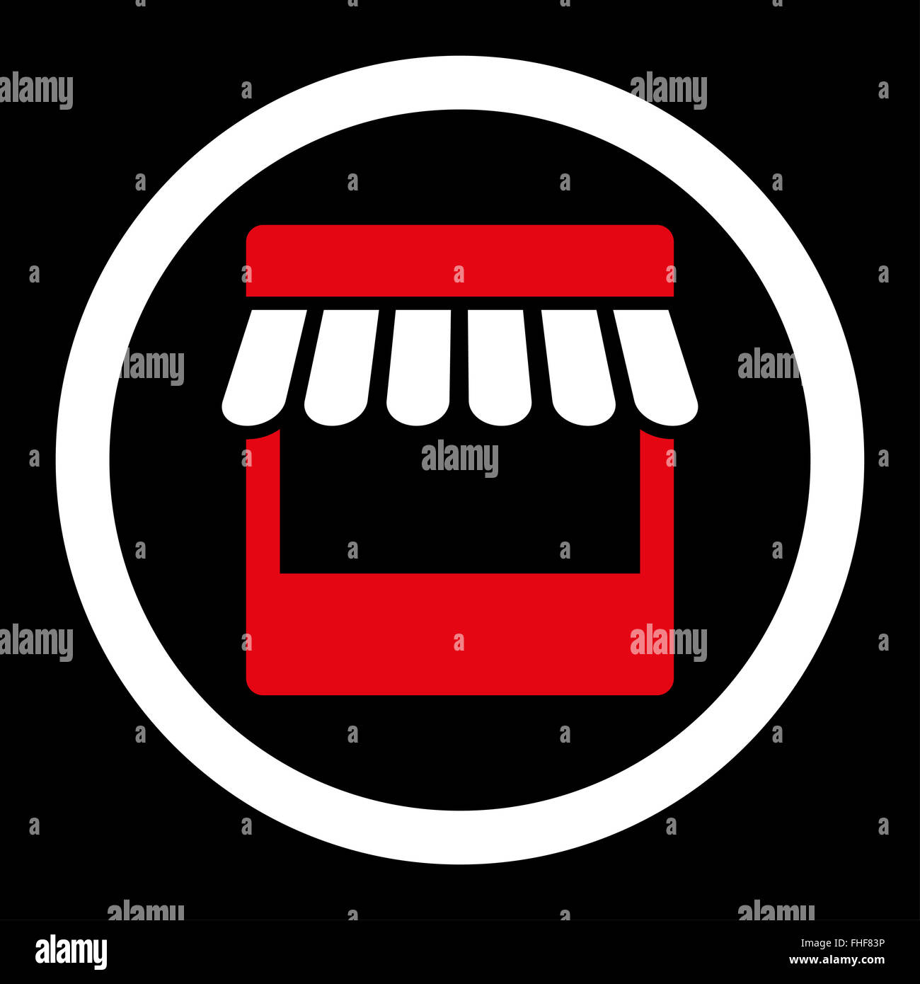 Store flat red and white colors rounded glyph icon Stock Photo - Alamy