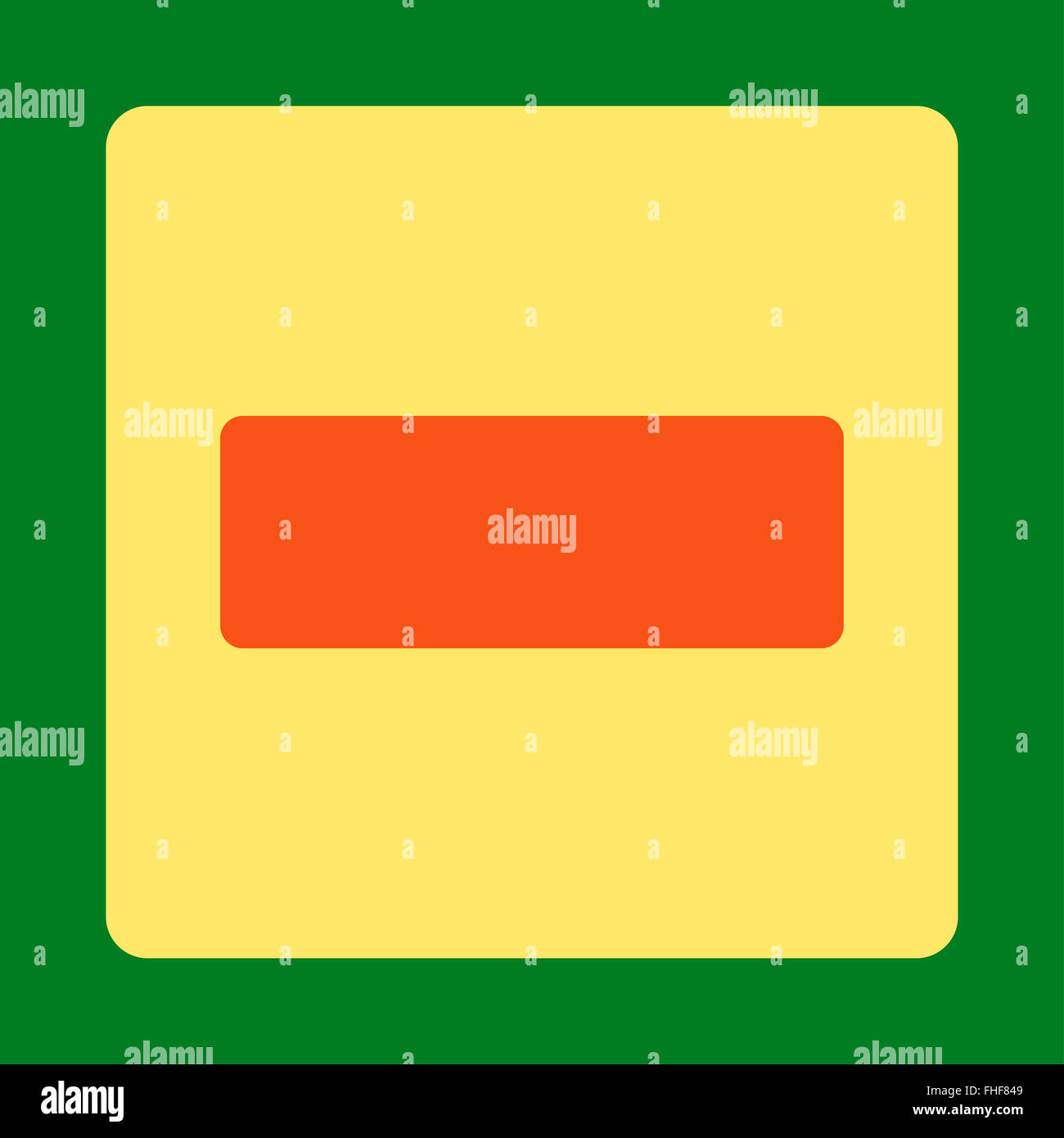 Minus flat orange and yellow colors rounded button Stock Photo - Alamy