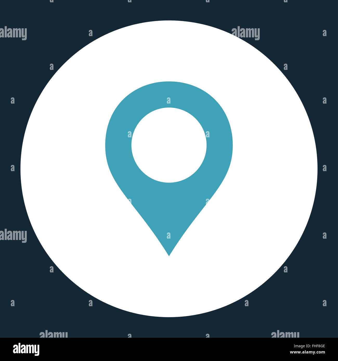 Map Marker flat blue and white colors round button Stock Photo - Alamy