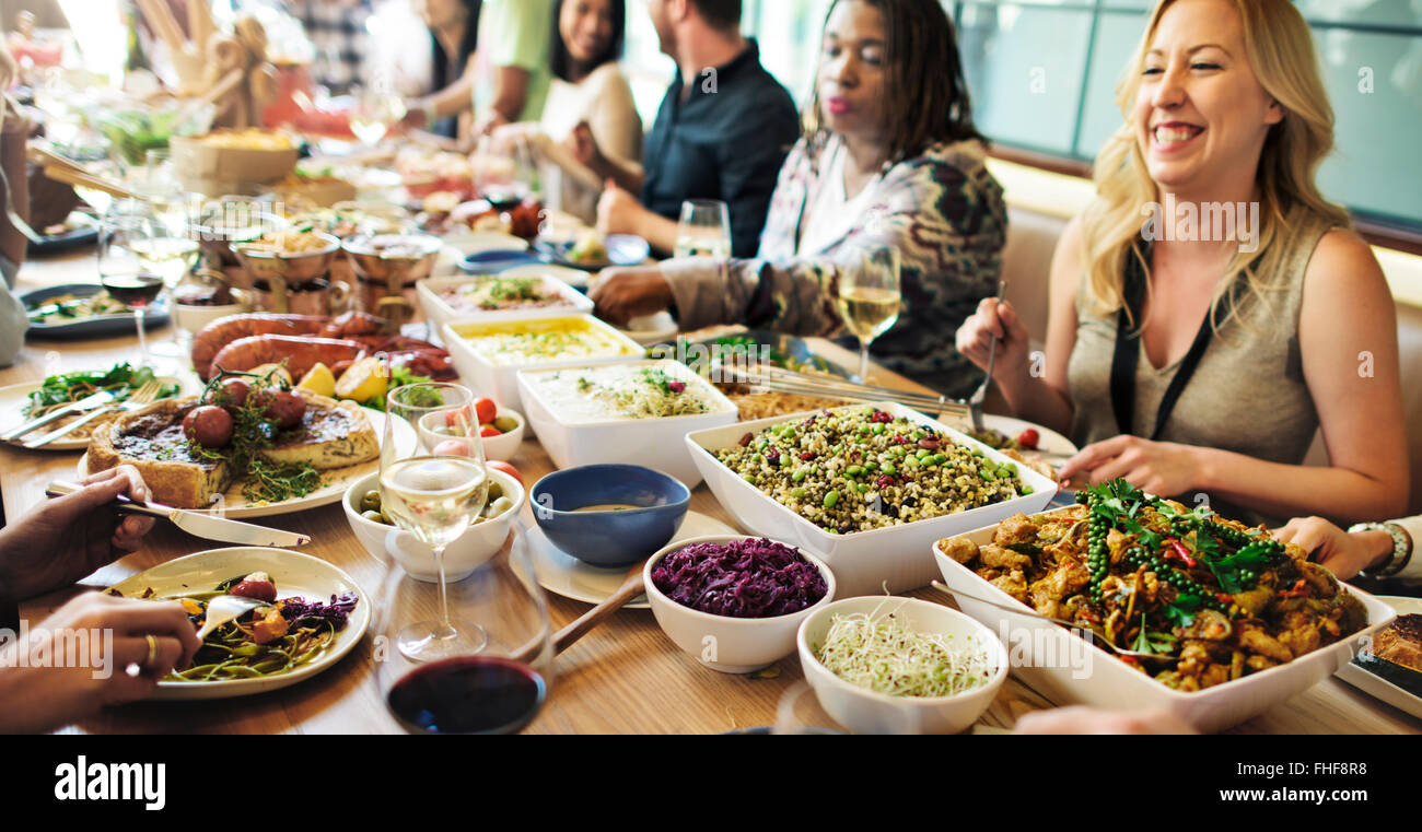 Meal Food Party Celebrate Cafe Restaurant Event Concept Stock Photo - Alamy