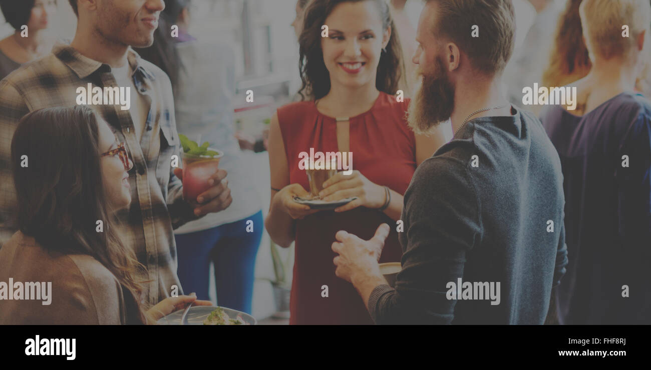 Colleagues Buffet Party Brunch Dinning Concept Stock Photo - Alamy