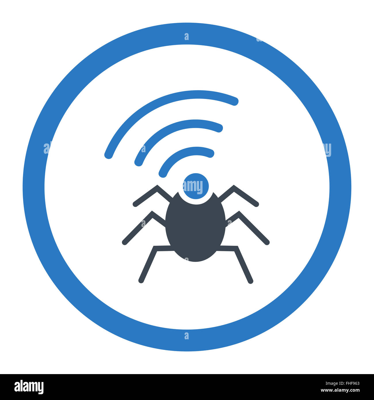 Radio spy bug flat smooth blue colors rounded glyph icon Stock Photo ...