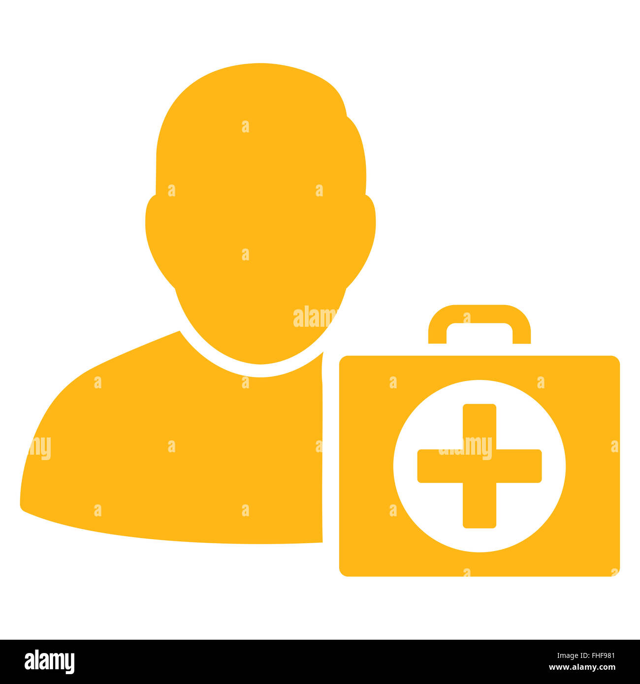 First Aid Man Icon Stock Photo - Alamy