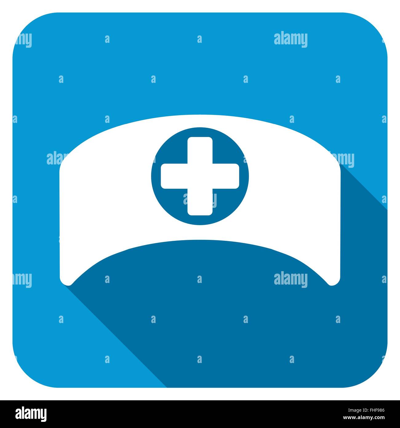 Doctor Cap Longshadow Icon Stock Photo - Alamy