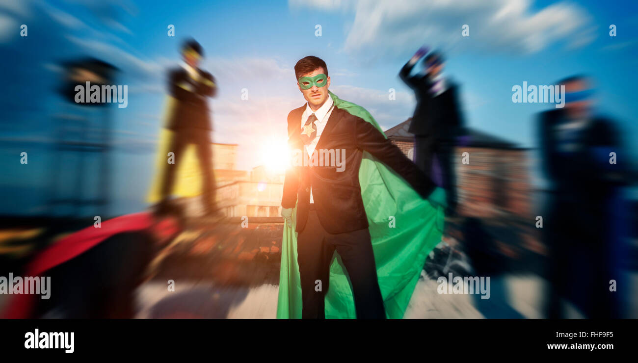 Businessmen superhero team confidence concept hi-res stock photography ...