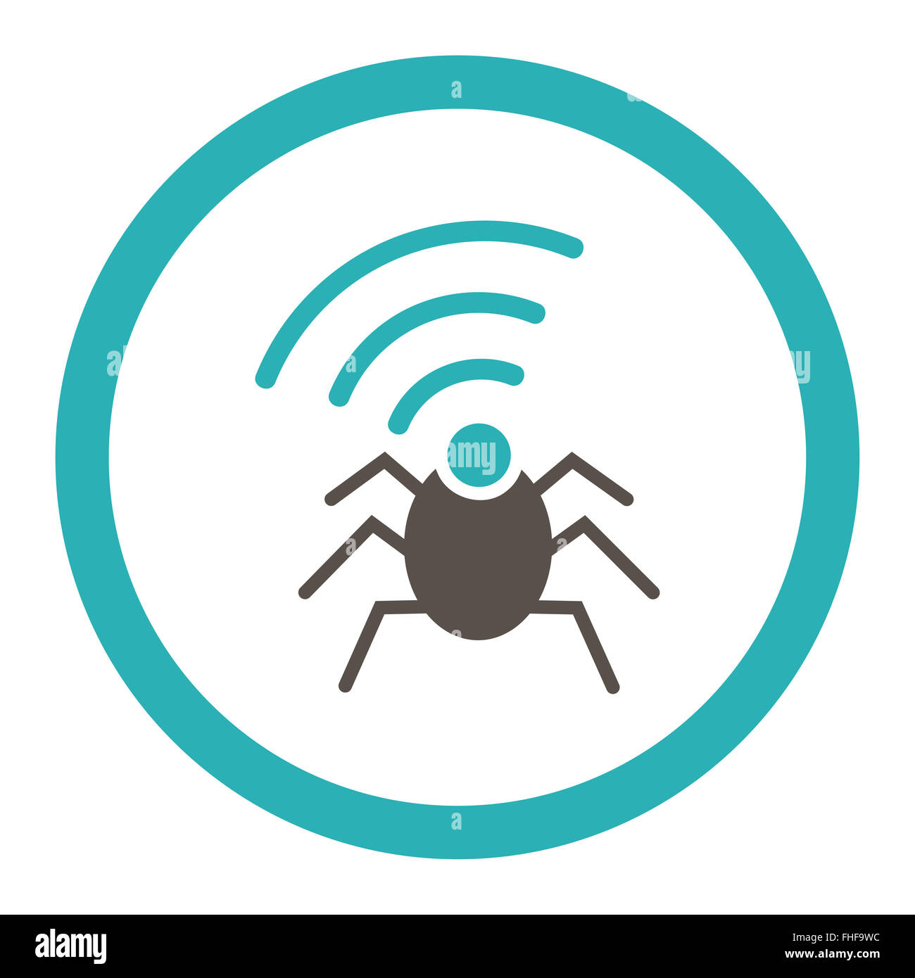 Radio spy bug flat grey and cyan colors rounded glyph icon Stock Photo ...