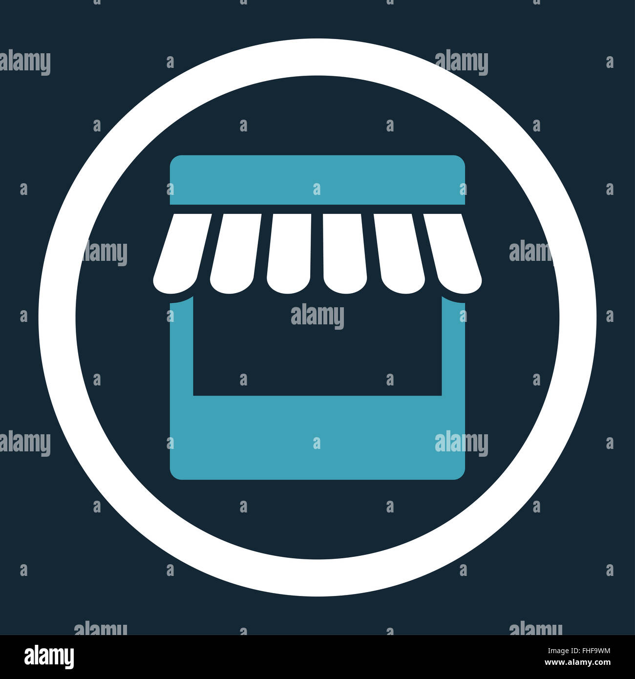 Store flat blue and white colors rounded vector icon Stock Photo - Alamy
