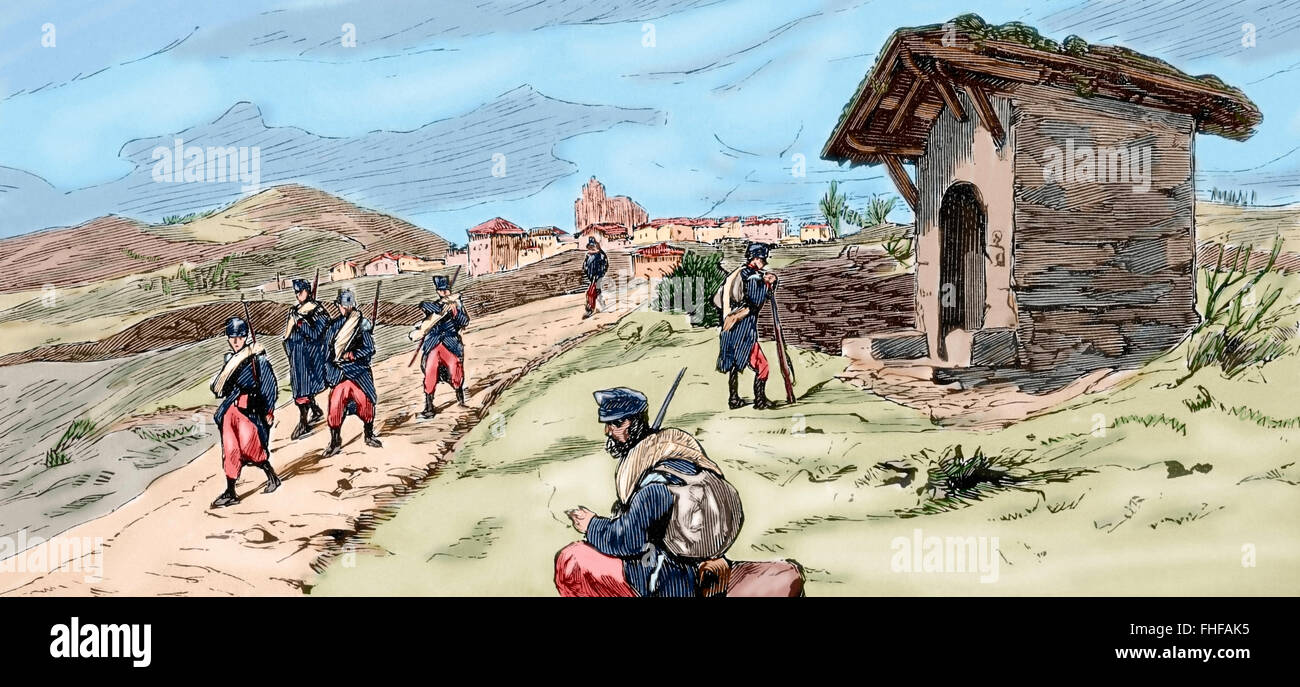 Third Carlist War (1872-1876). Basque Country. Guipúzcoa. Town of ...