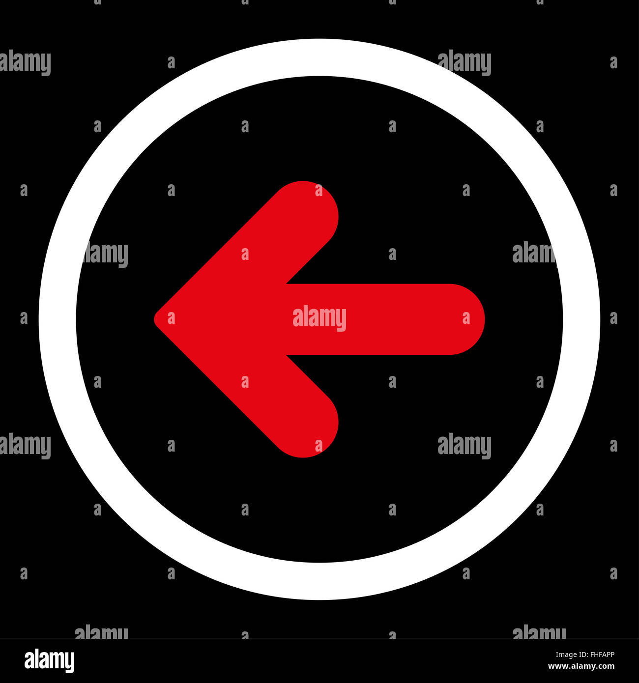 Arrow Left flat red and white colors rounded vector icon Stock Photo ...