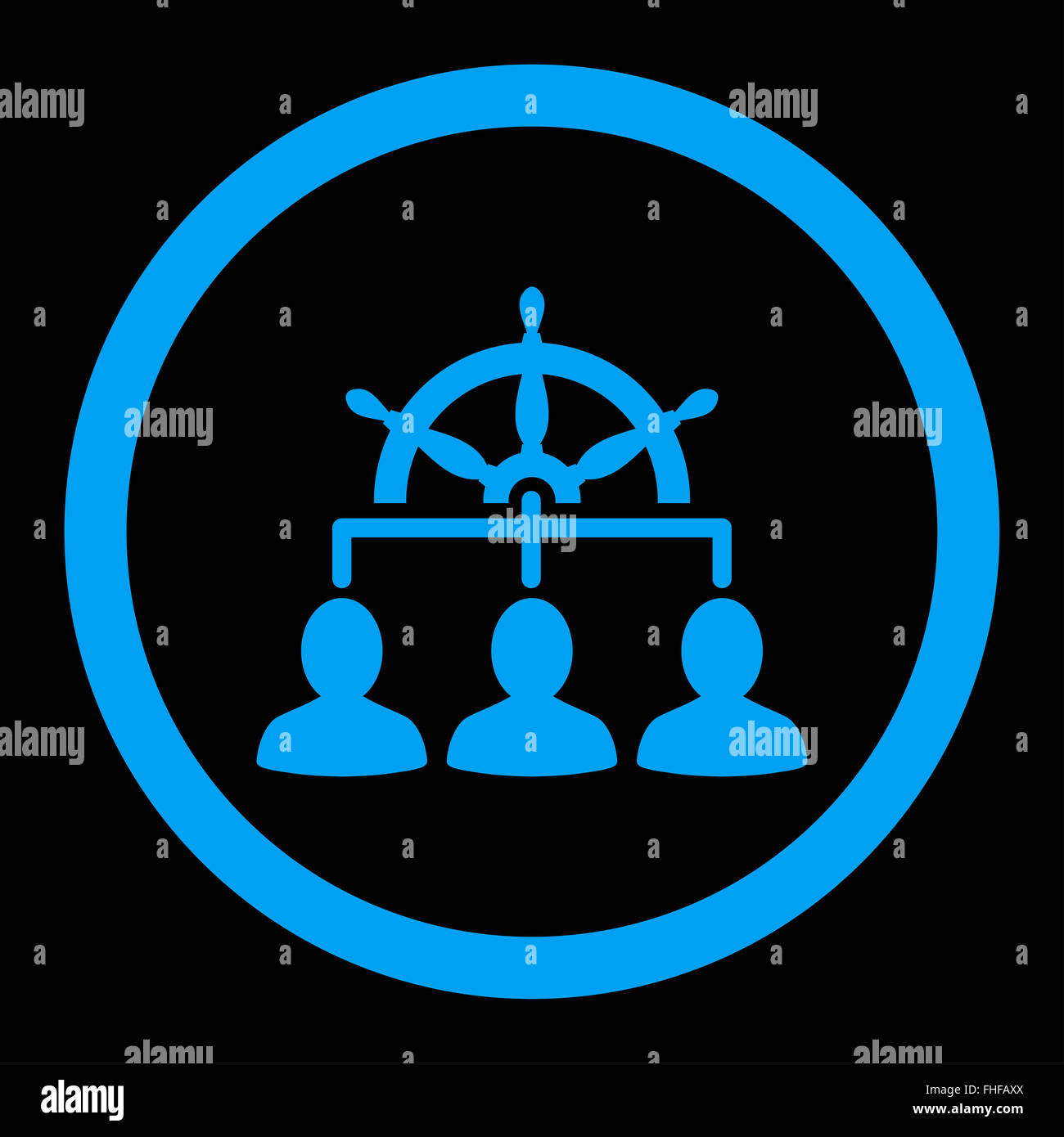 Management flat blue color rounded vector icon Stock Photo - Alamy