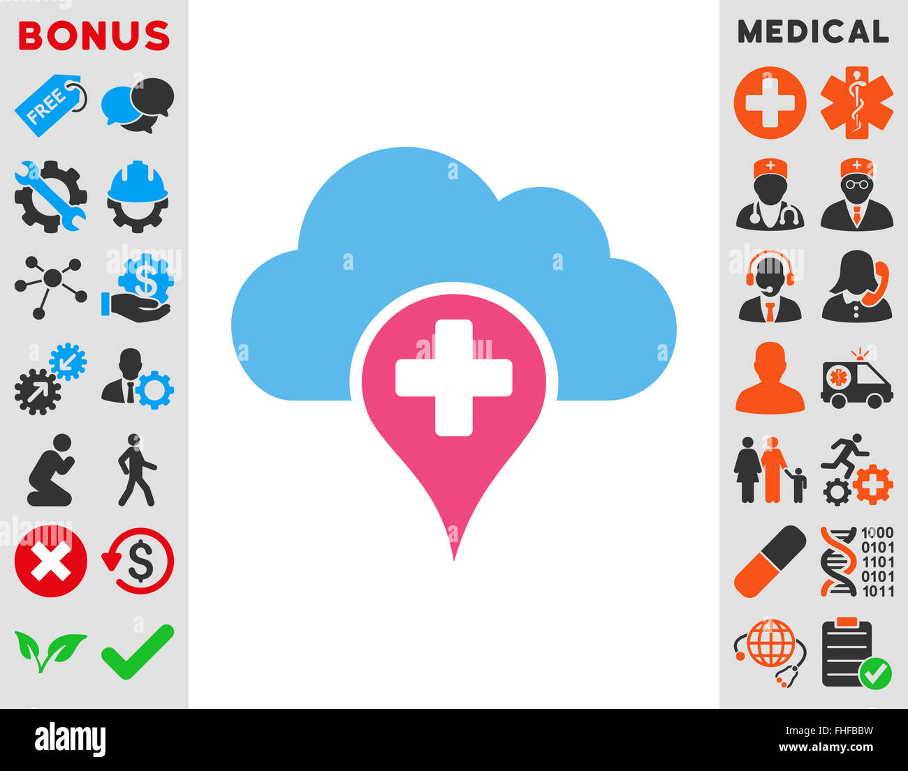 Medical Cloud Icon Stock Photo - Alamy