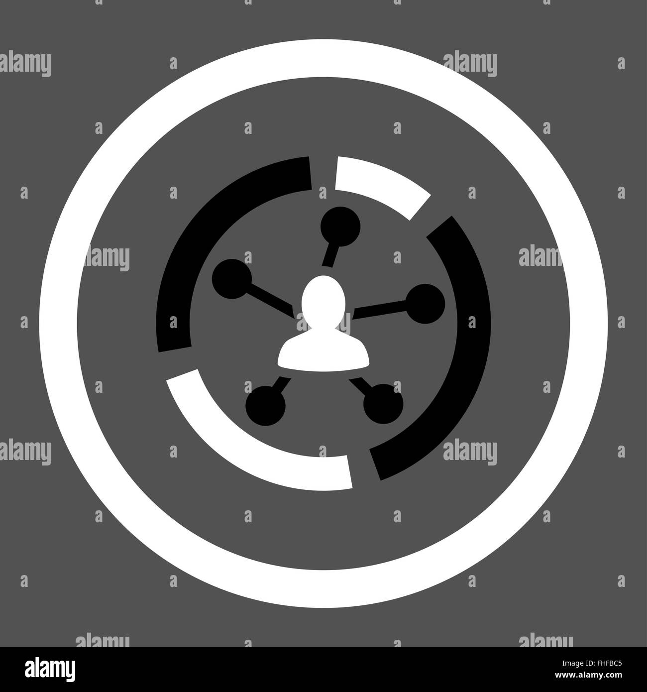 Relations diagram flat black and white colors rounded glyph icon Stock Photo - Alamy
