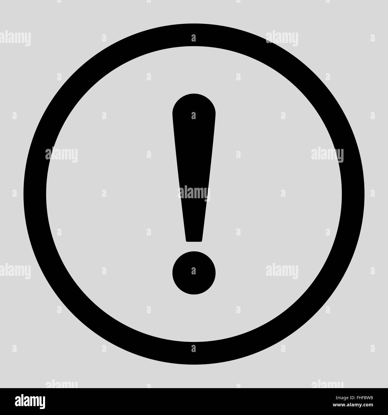 Exclamation Sign flat black color rounded vector icon Stock Photo - Alamy