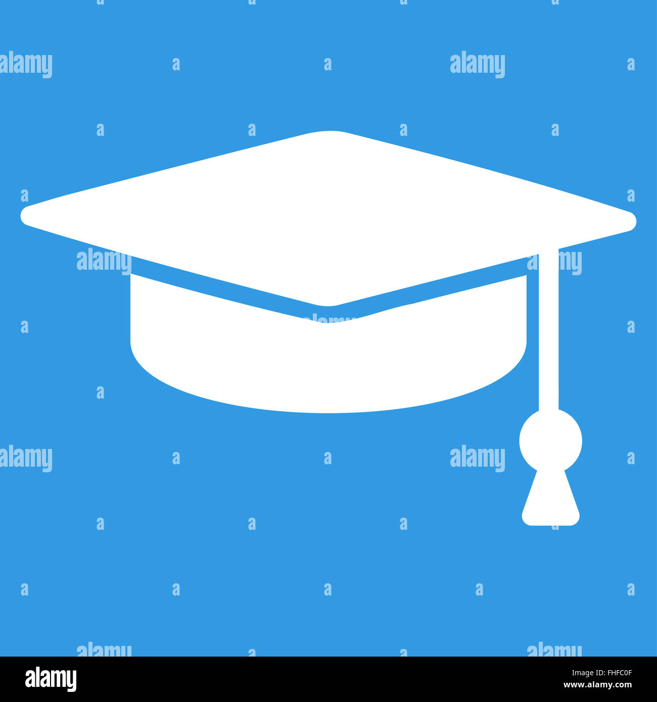 Graduation Cap Flat Icon Stock Photo - Alamy