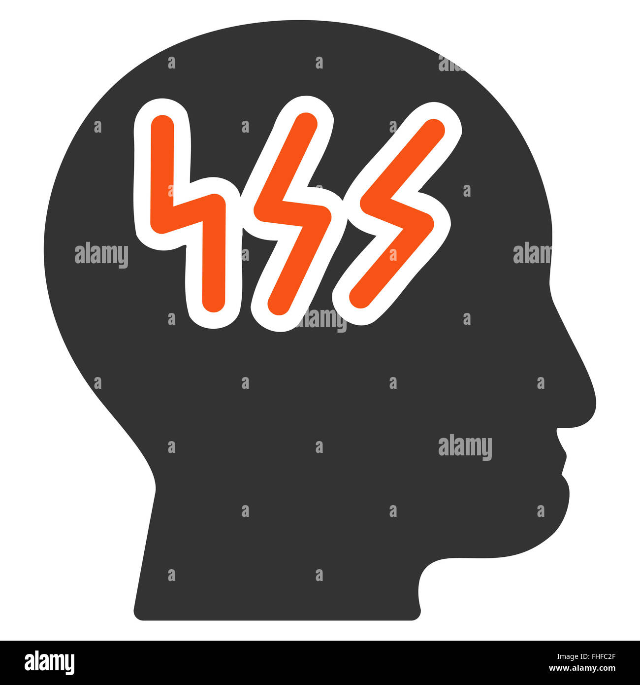 Headache Flat Icon Stock Photo - Alamy