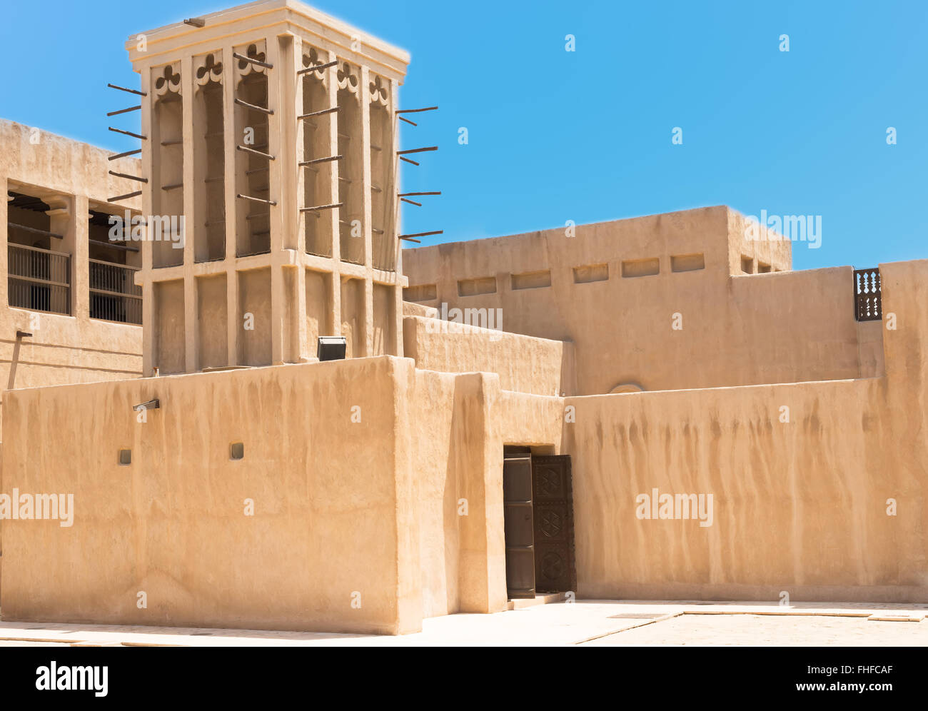 Heritage building of history museum in Dubai, United Arab Emirates ...