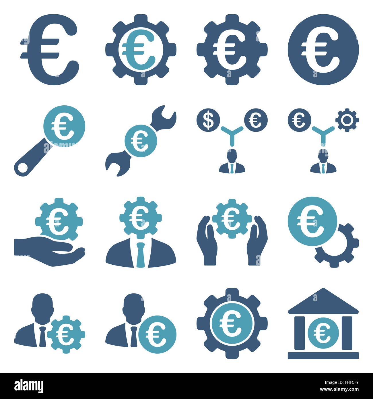 Euro banking business and service tools icons Stock Photo - Alamy