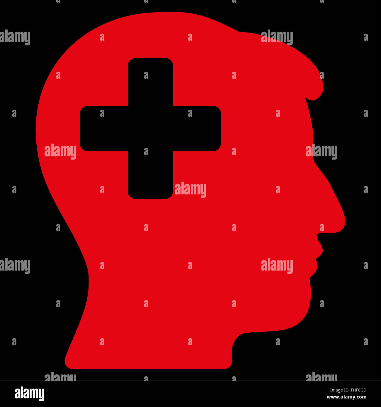 Plus Man Head Icon Stock Photo - Alamy
