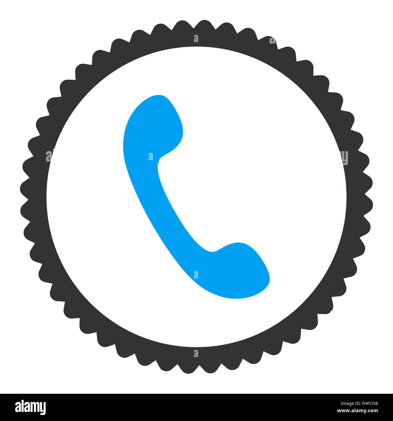 Phone flat blue and gray colors round stamp icon Stock Photo - Alamy