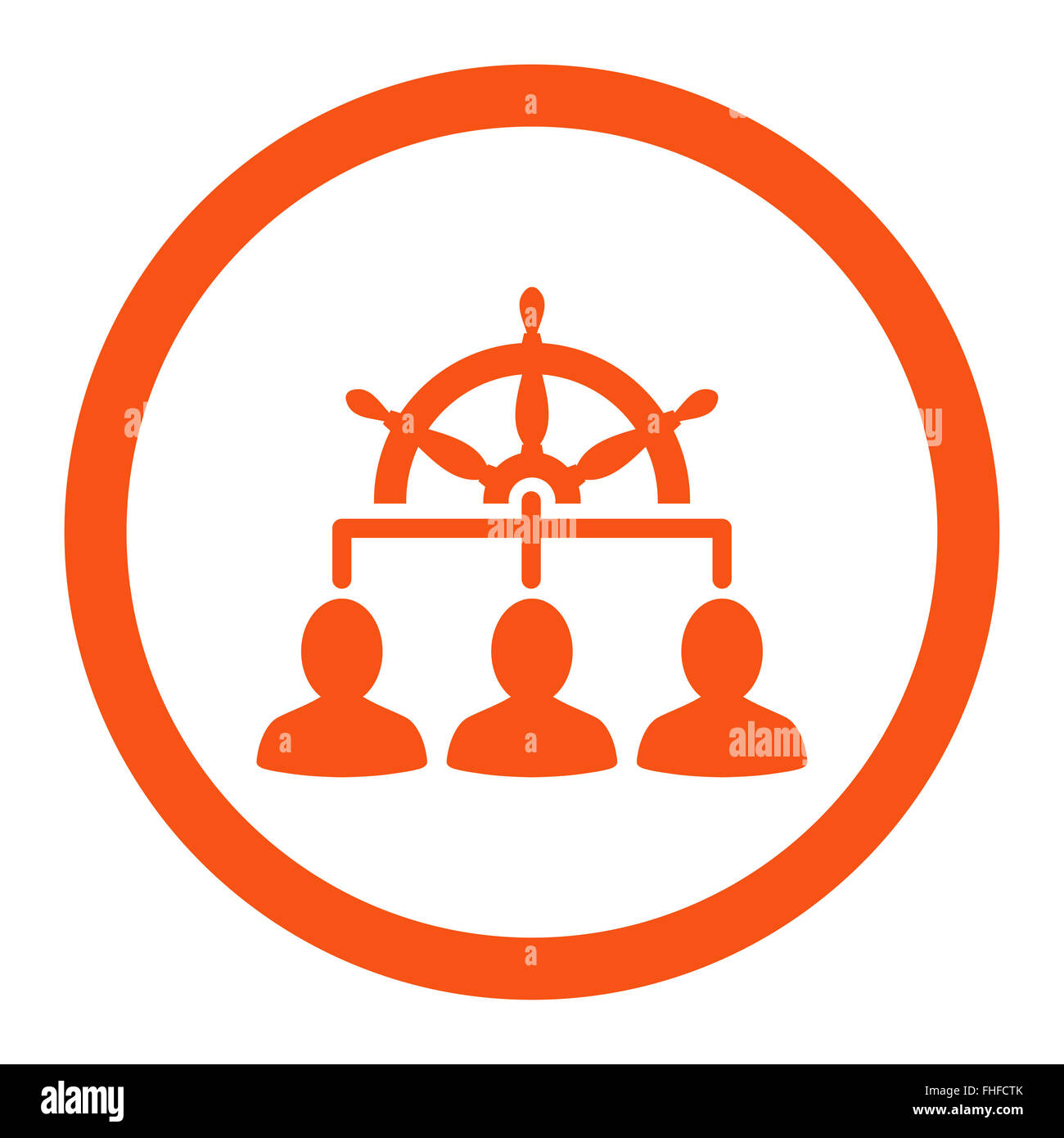 Management flat orange color rounded vector icon Stock Photo - Alamy