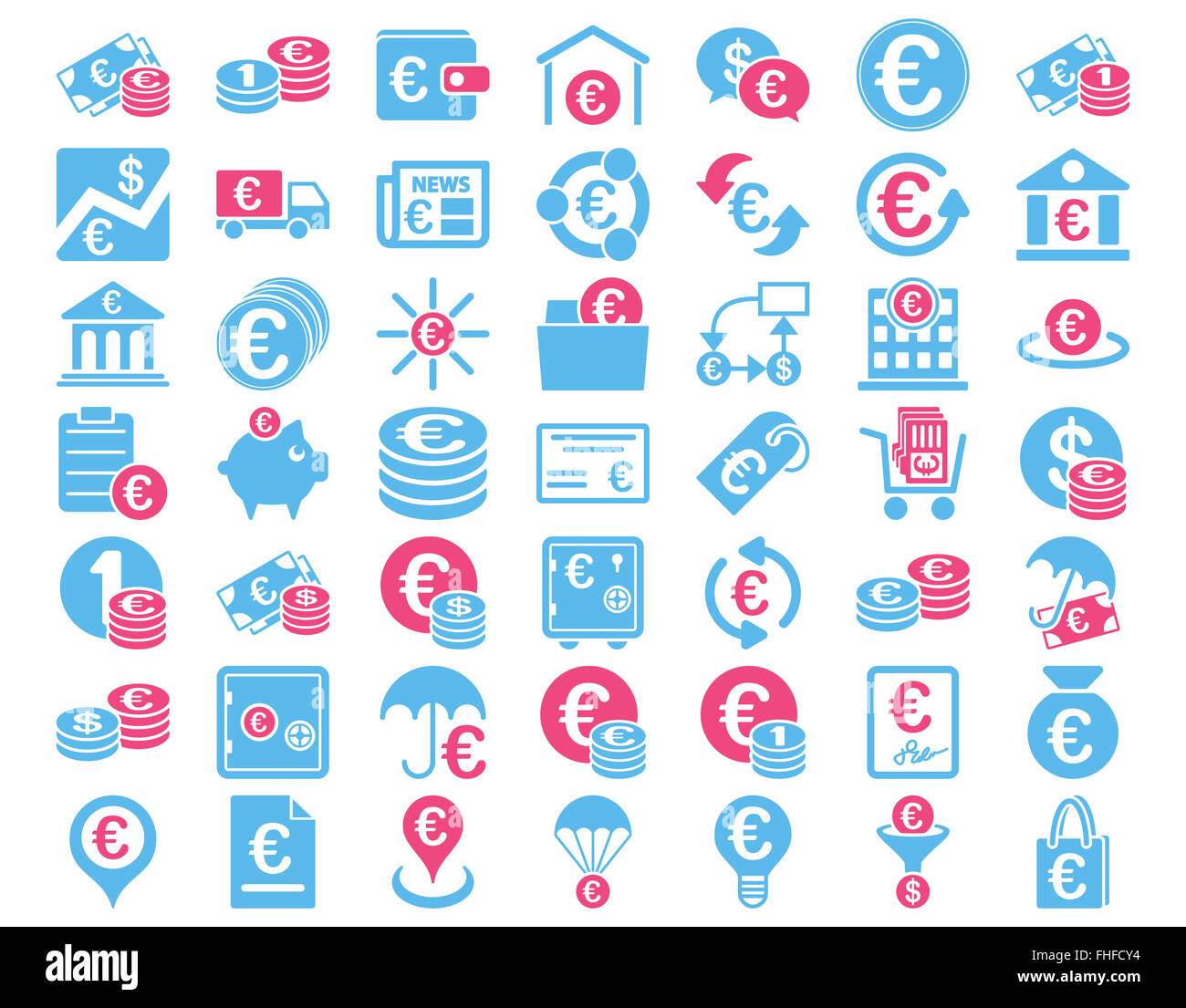 Euro Banking Icons Stock Photo - Alamy