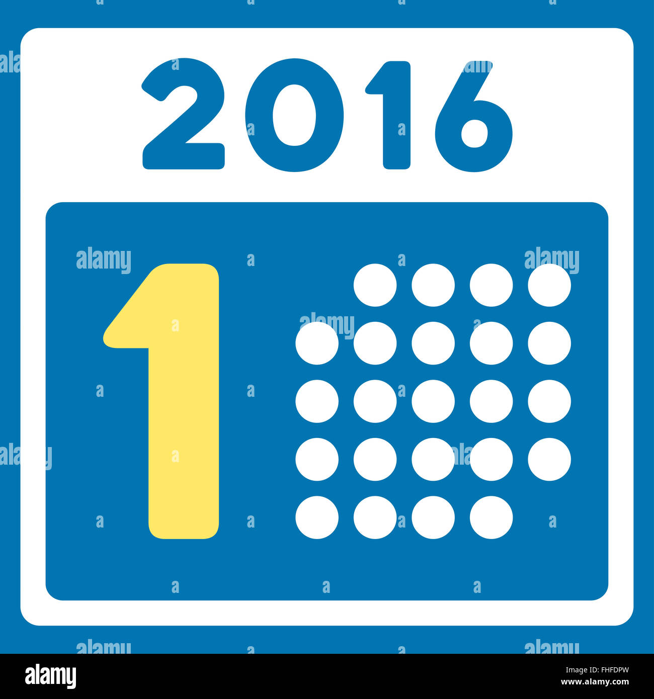 First 2016 Day Icon Stock Photo - Alamy