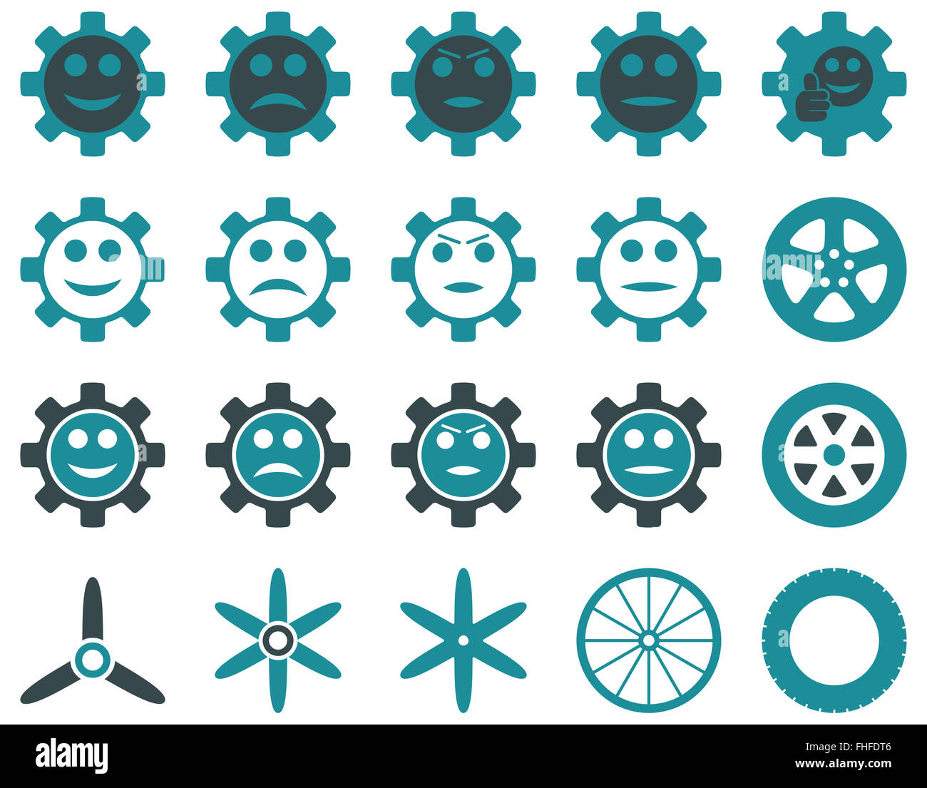 Tools and Smile Gears Icons Stock Photo - Alamy