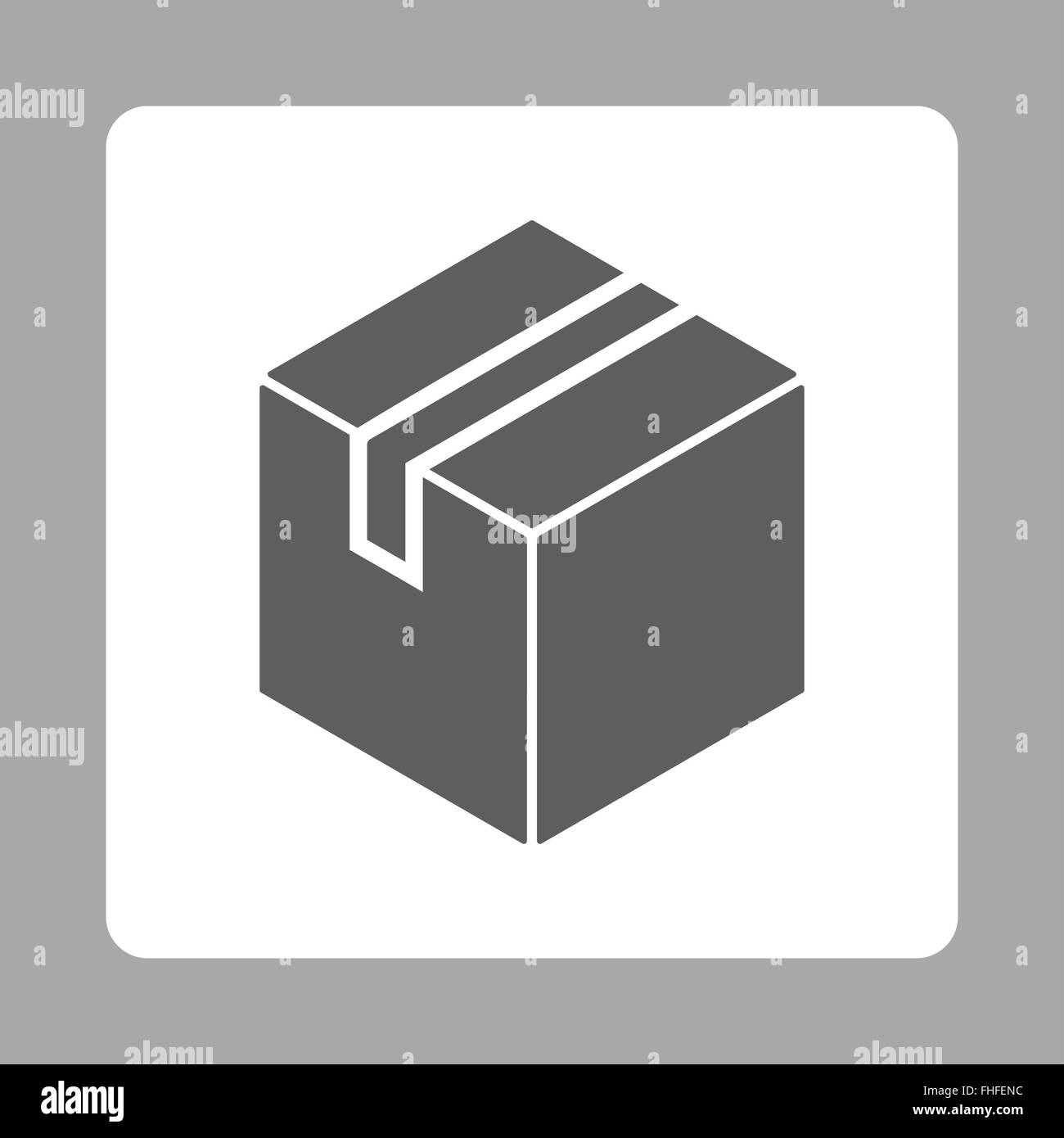 Package Rounded Square Button Stock Photo - Alamy