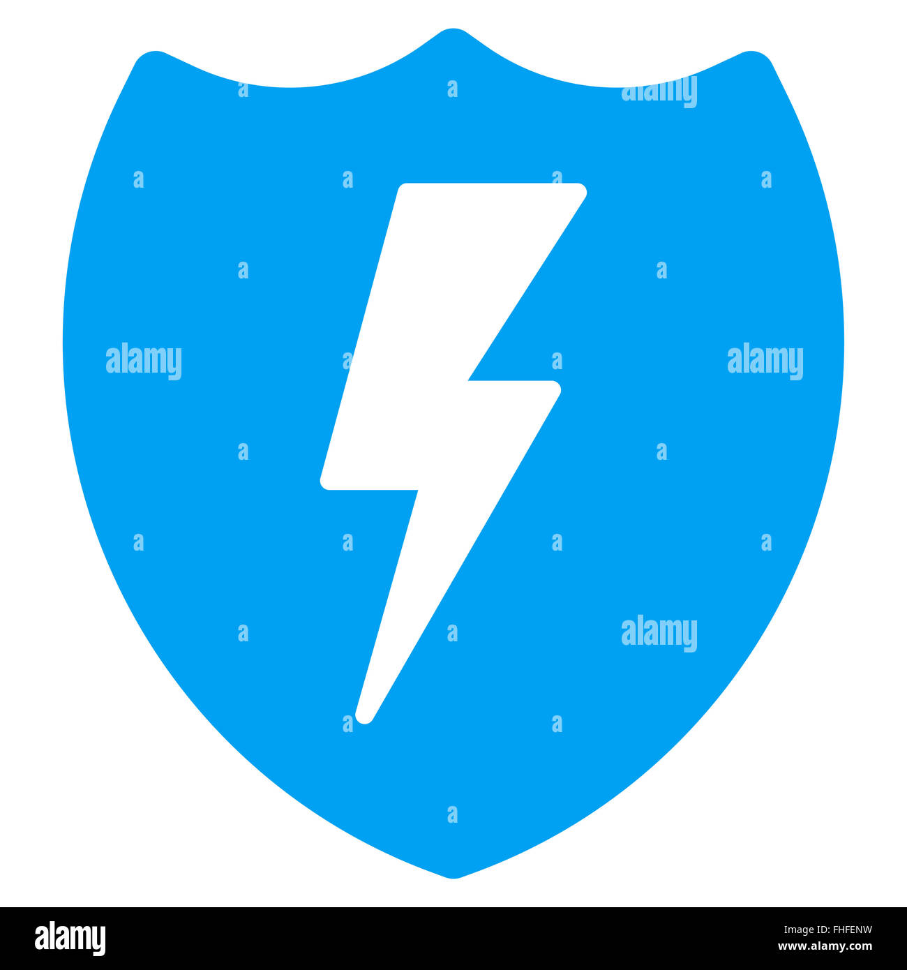 Electric Shield Icon Stock Photo - Alamy