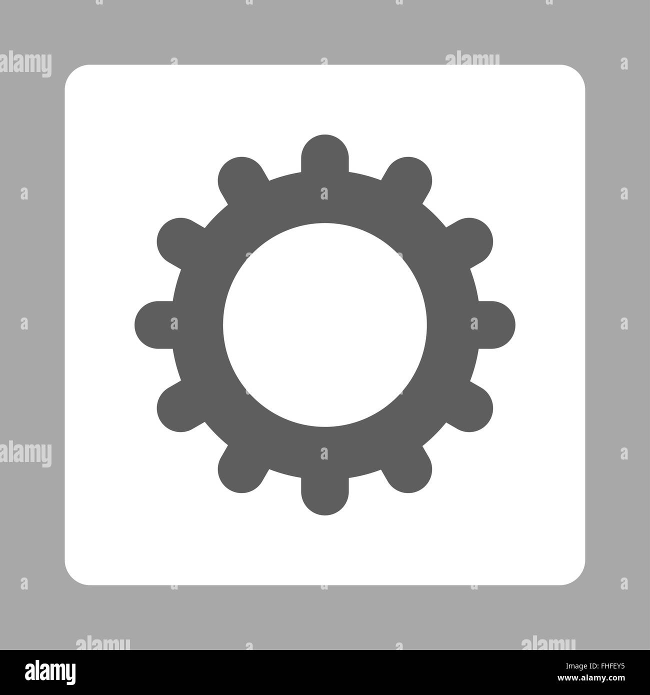 Gear flat dark gray and white colors rounded button Stock Photo - Alamy