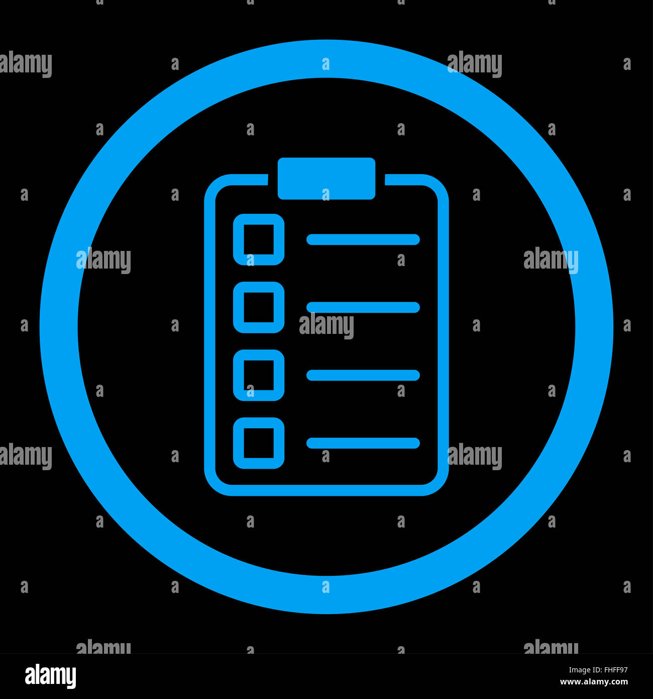 Examination flat blue color rounded vector icon Stock Photo - Alamy