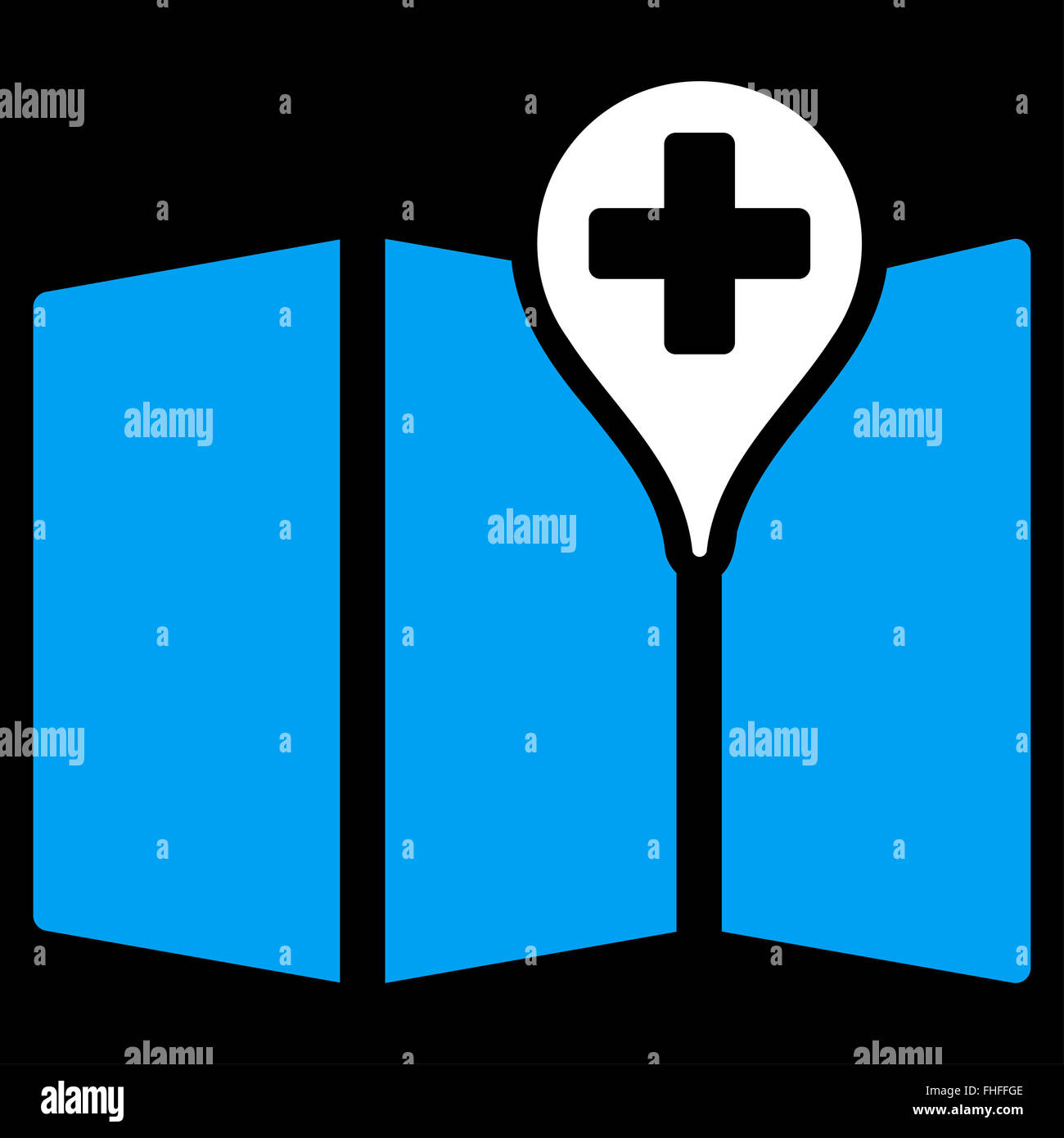 Medical Map Icon Stock Photo - Alamy