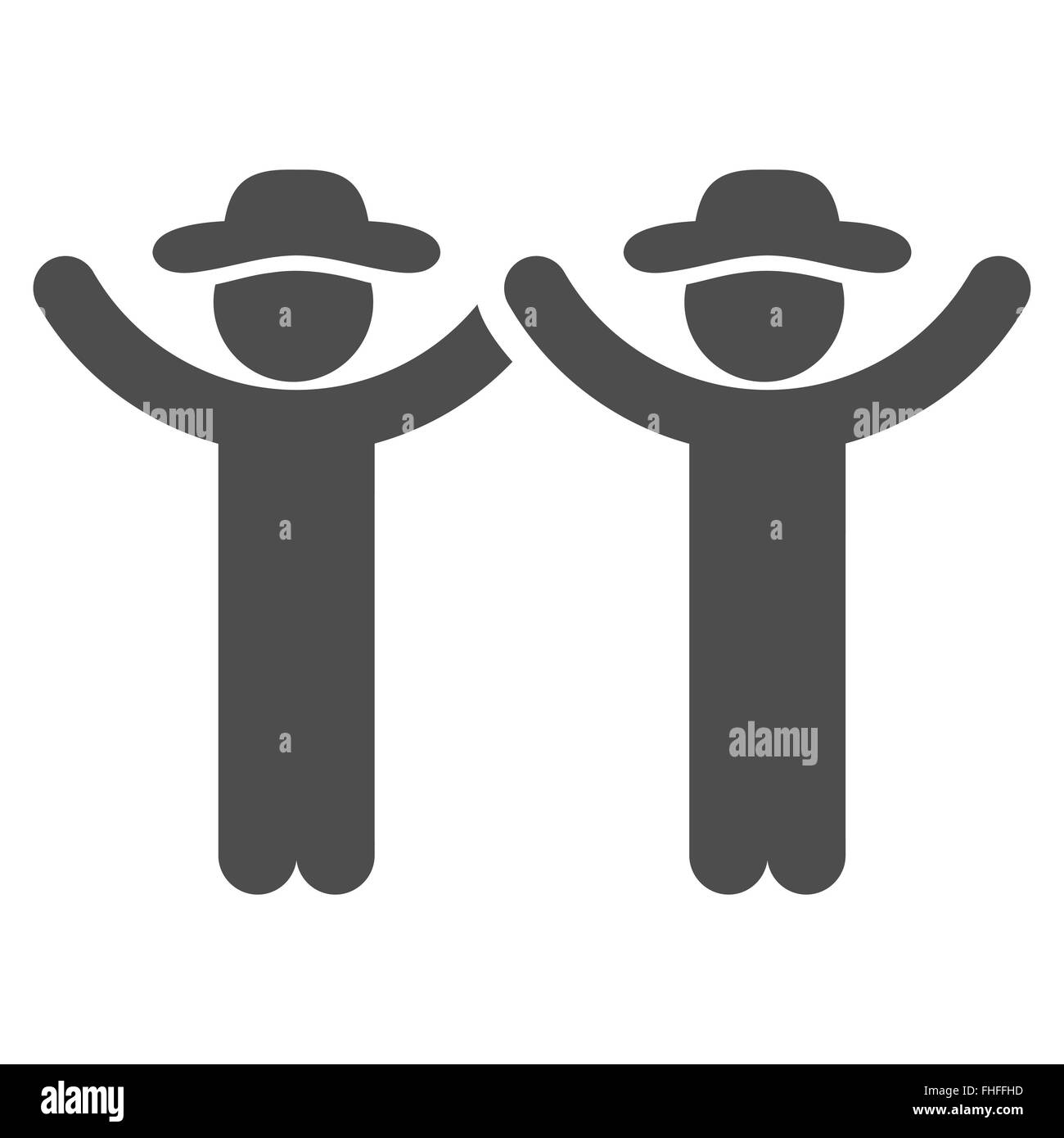 Hands Up Boys Icon Stock Photo - Alamy