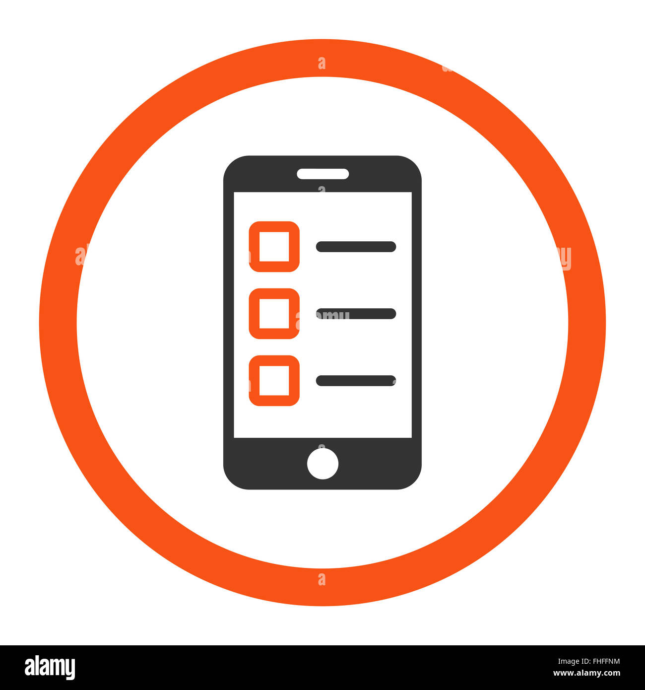 Check list orange round flat hi-res stock photography and images - Alamy